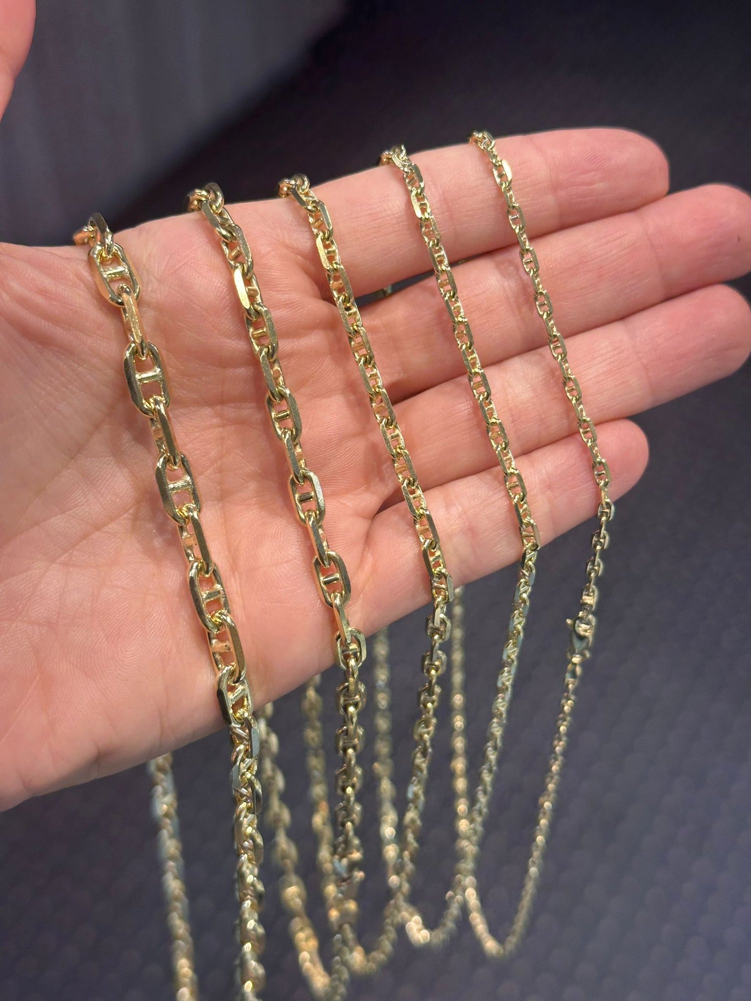 Solid 14K Gold Anchor Chains – Saints Gold